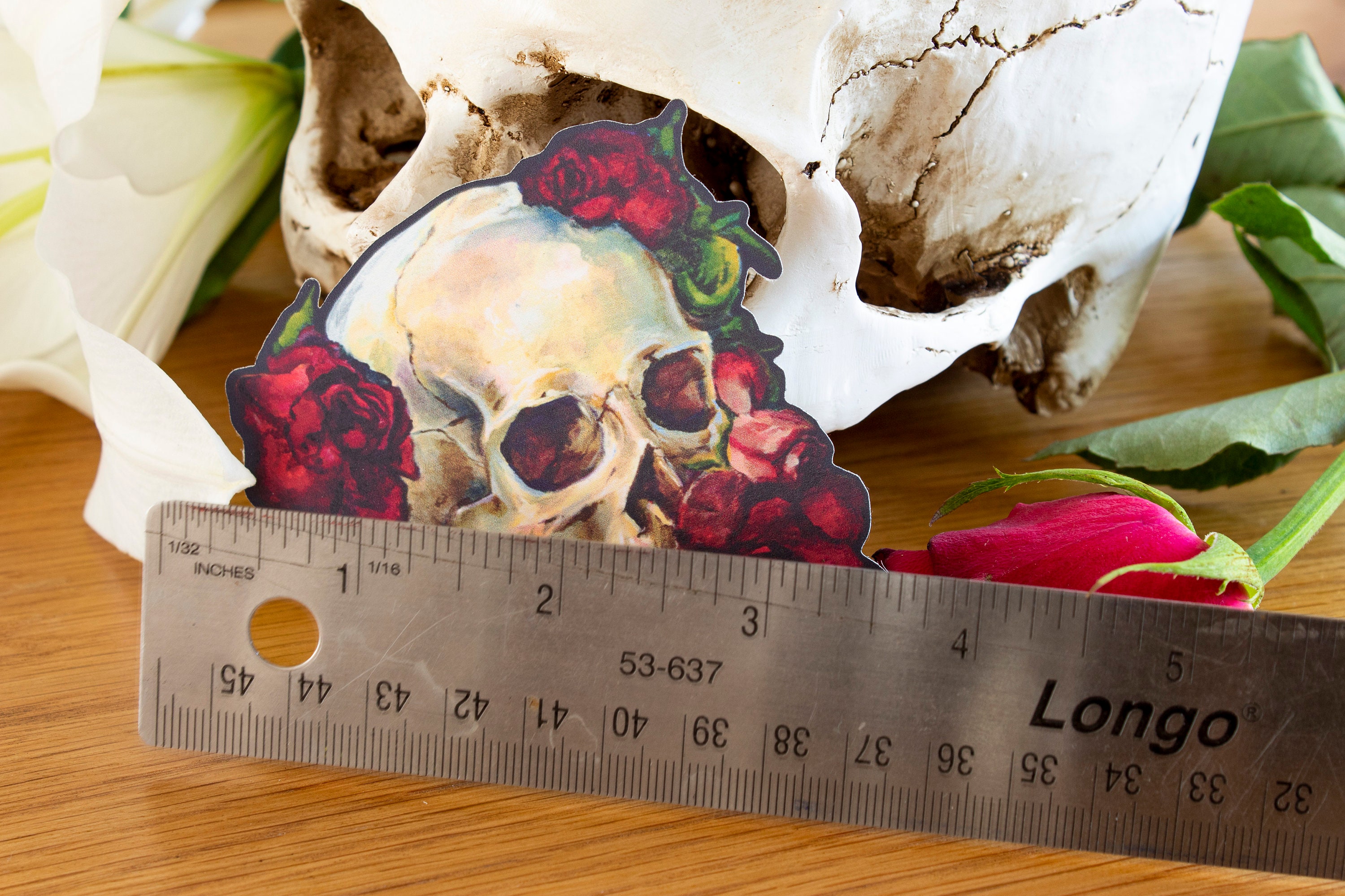 Jumbo Skull and Roses Stickers - Etsy