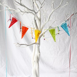 Fused Glass Jester Bunting Jester Bunting Coloured Ribbon and Silver ...