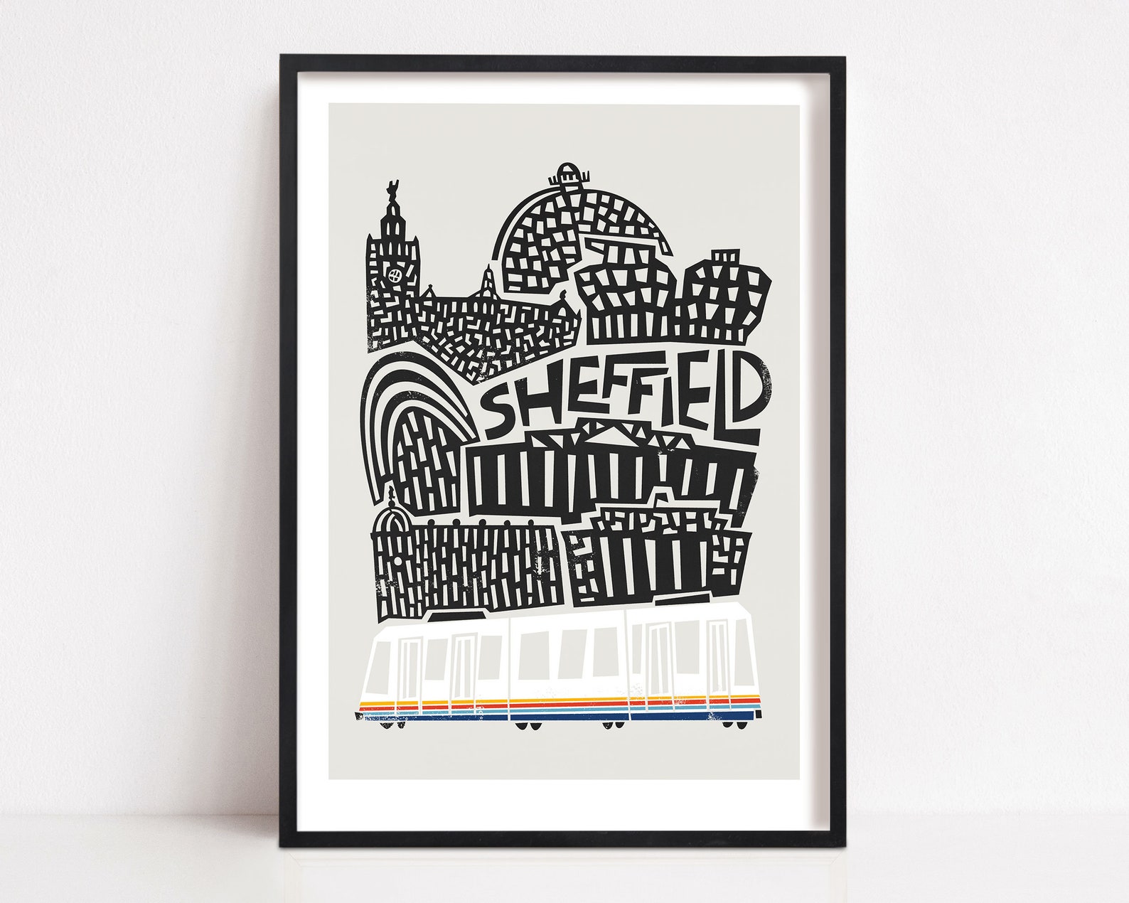 Sheffield Cityscape Art Print UK City Skyline Architecture - Etsy UK
