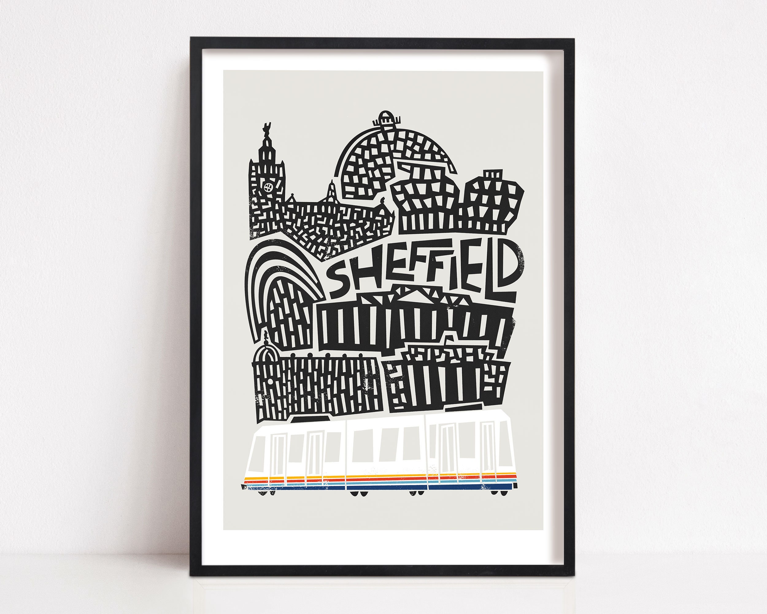 Sheffield Cityscape Art Print UK City Skyline Architecture - Etsy UK