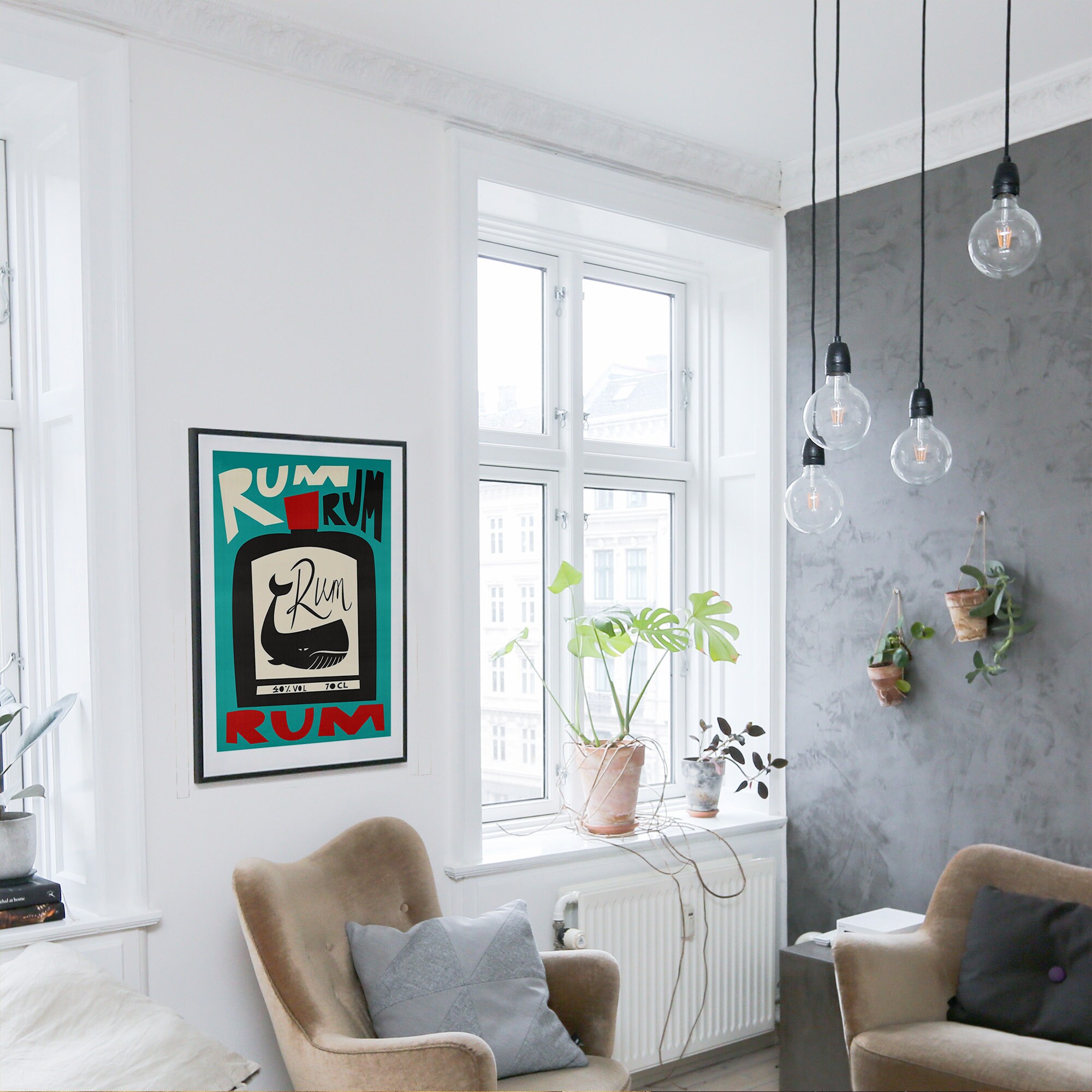 Rum Poster Alcohol Sign Mid Century Print Retro Art Foodie | Etsy UK