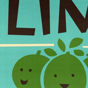 Lime Print Retro Kitchen Poster Mid Century Art Gift for | Etsy