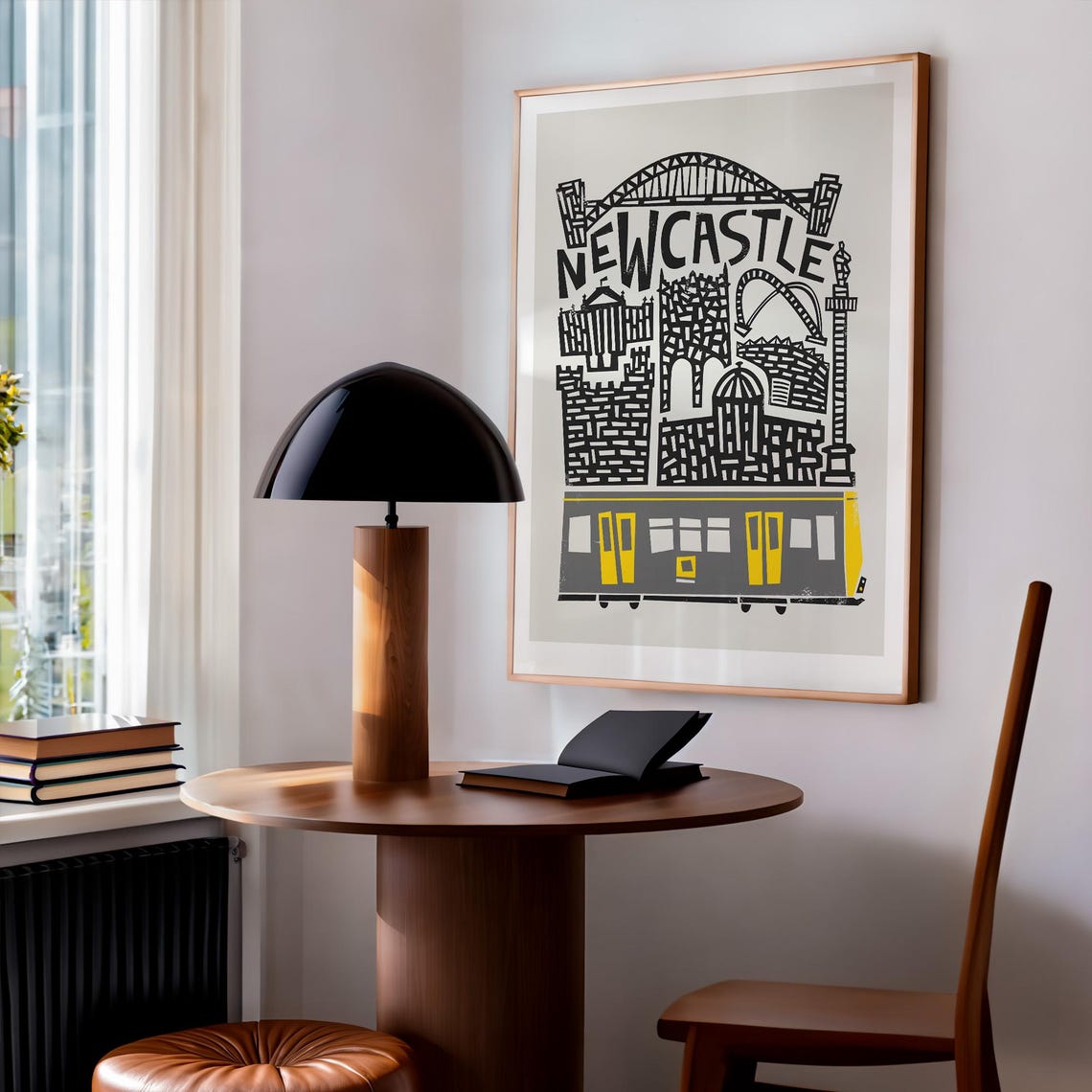 Newcastle Upon Tyne Travel Poster: Retro City Geordie Print - Etsy