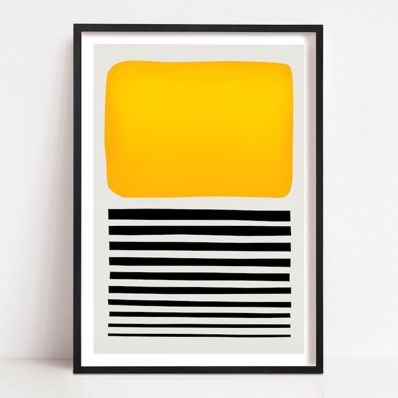 Yellow Abstract Art - Etsy