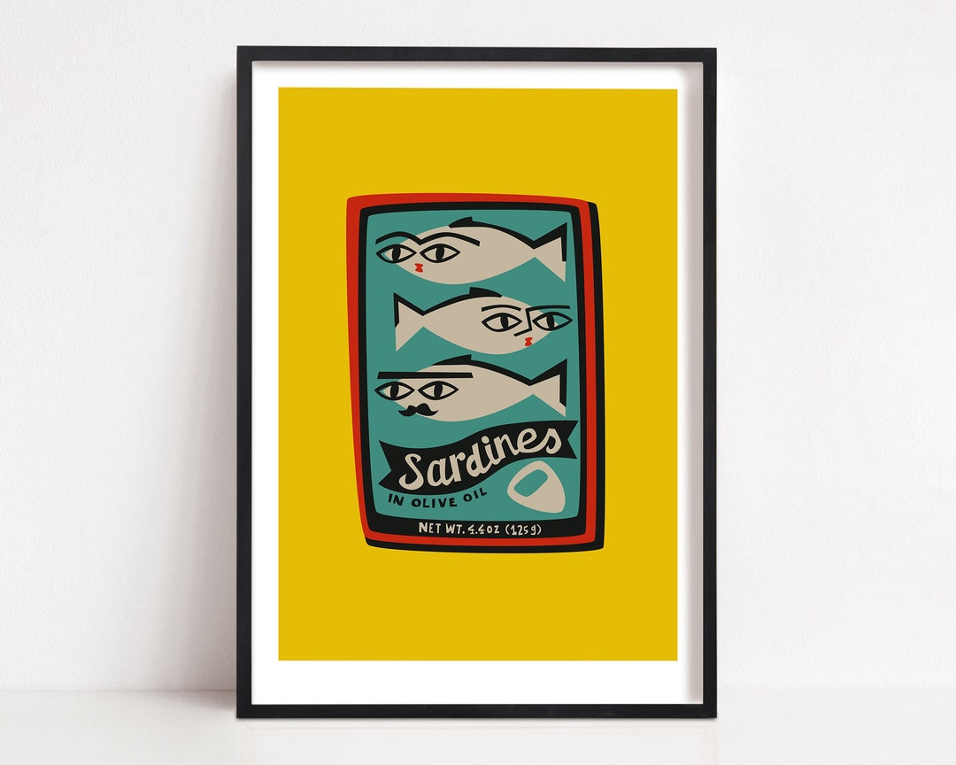 Sardines Print Mid Century Poster for Kitchen Gallery Wall - Etsy