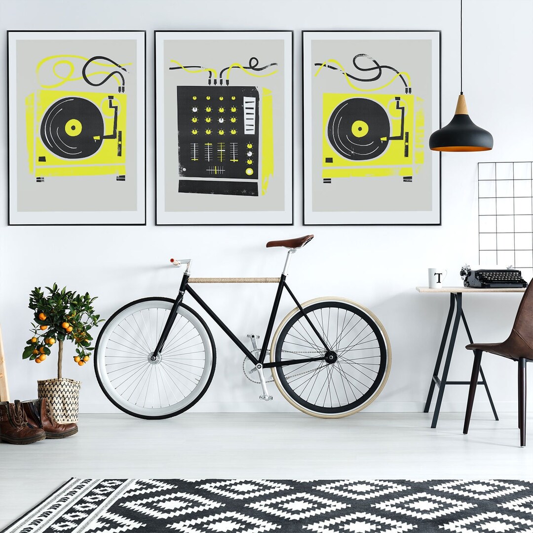 Set of 3 DJ Prints Techno House Music Art EDM Poster Vinyl - Etsy