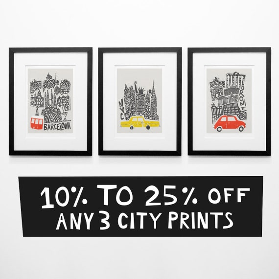 Inspiration Prints City print Set Cities Art City printable Cities Wall ...