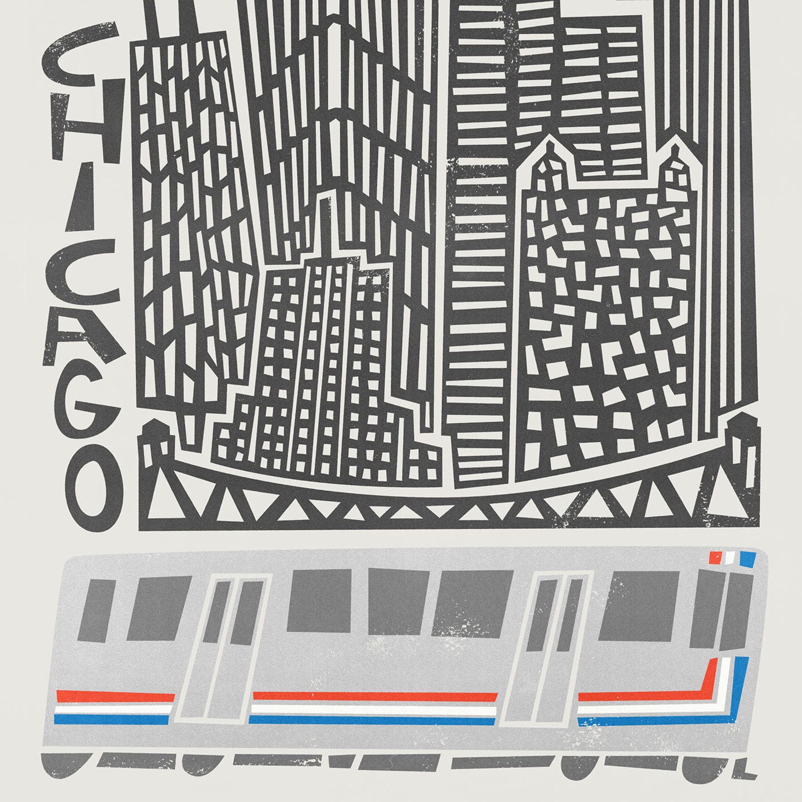 Chicago Print City Print Cityscape Travel Art USA Chicago | Etsy