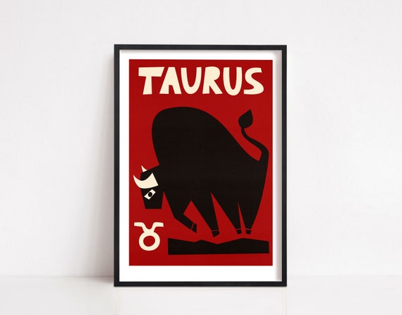 Taurus Astrology Poster Zodiac Sign Art Celestial Decor - Etsy