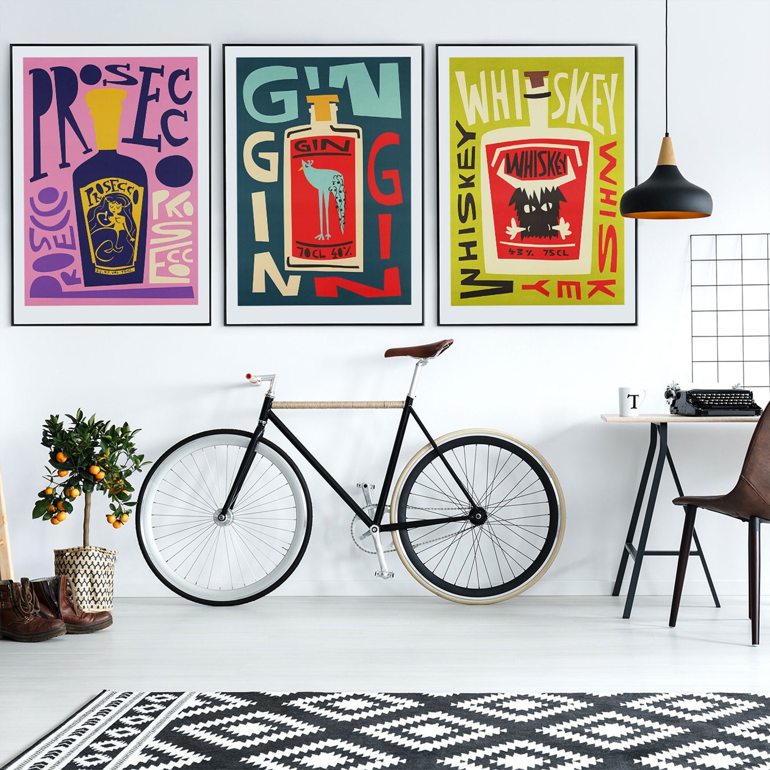 Set of 3 Alcohol Prints Boozy Gift Gin Lover Whiskey Lover - Etsy