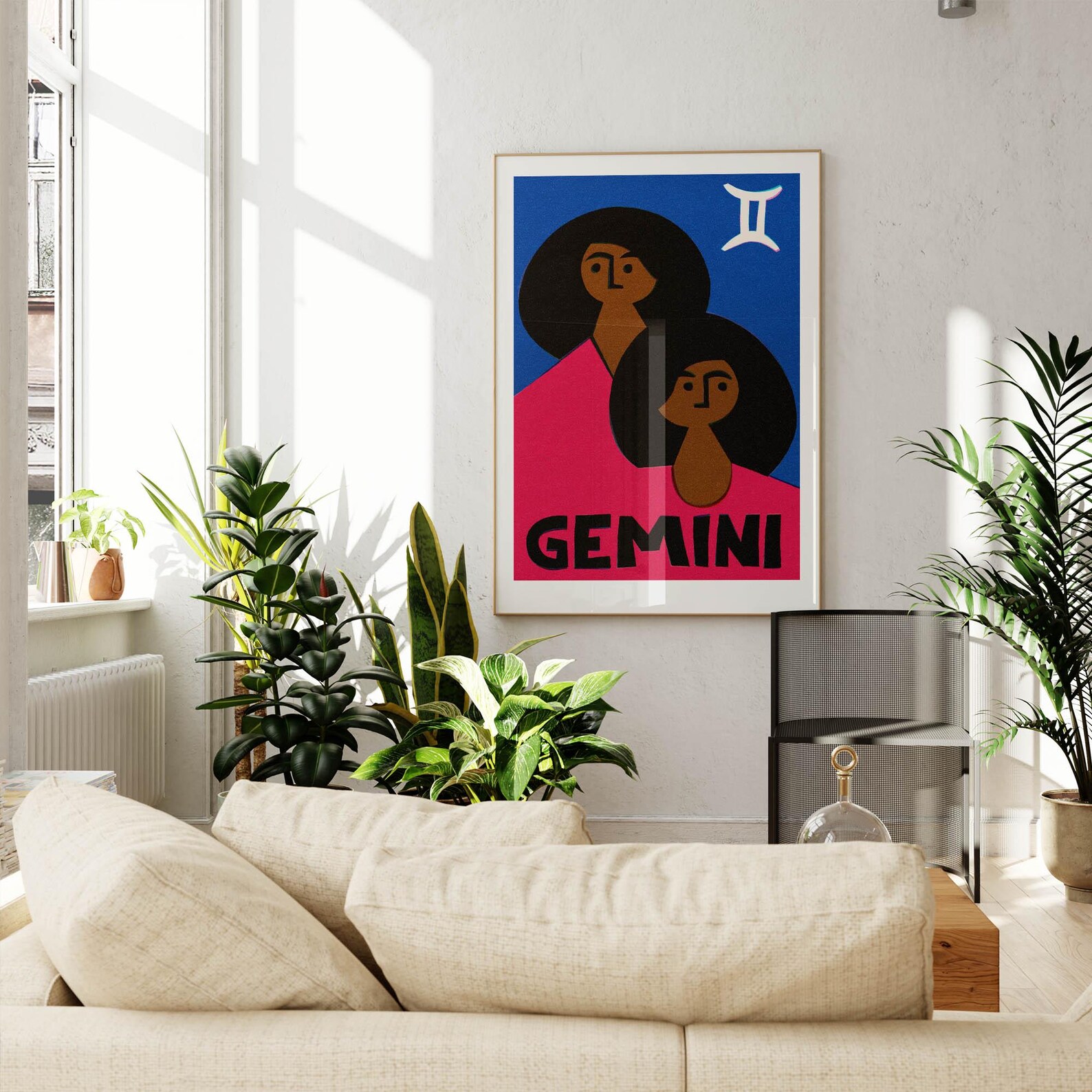 Gemini Star Sign Print: the Twins June Birthday Horoscope Art - Etsy