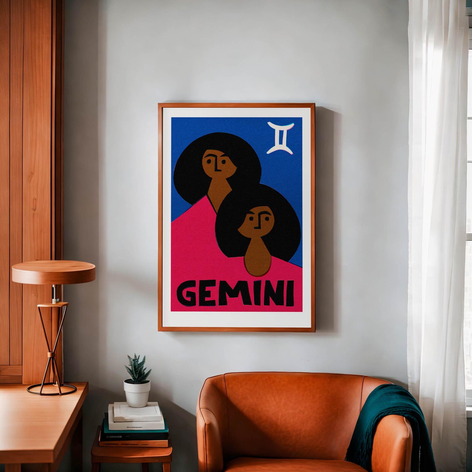Gemini Star Sign Print: the Twins June Birthday Horoscope Art - Etsy