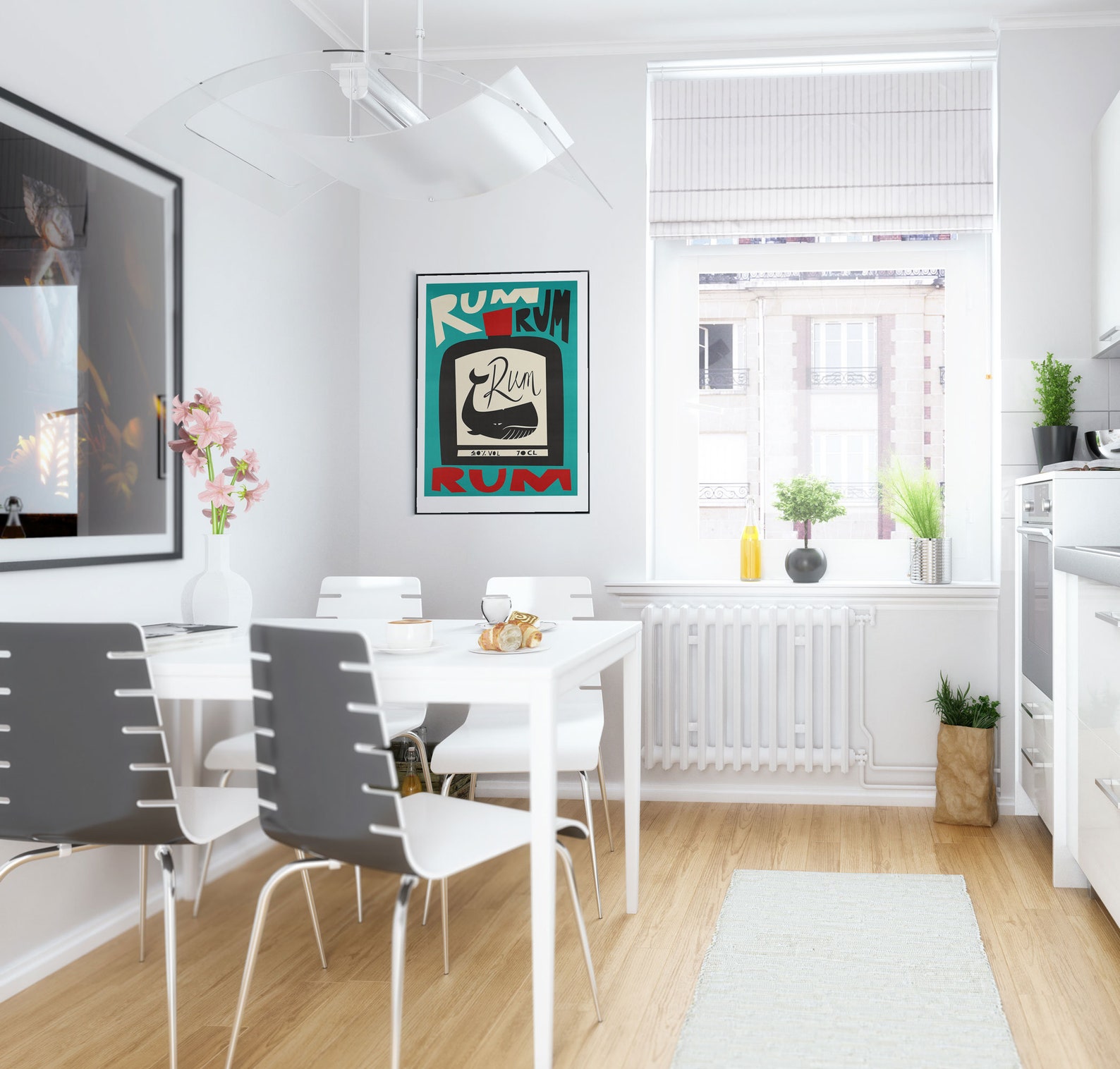 Rum Poster Alcohol Sign Mid Century Print Retro Art Foodie | Etsy