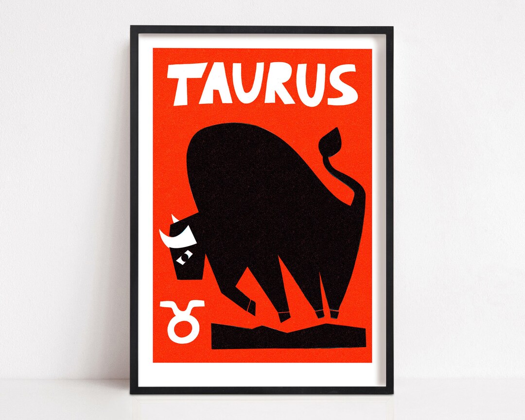 Taurus Astrology Poster, Zodiac Sign Art, Celestial Decor ...