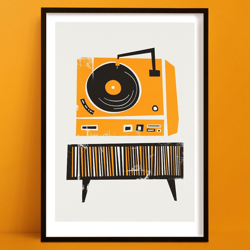 Wall Record Player Art - Etsy UK