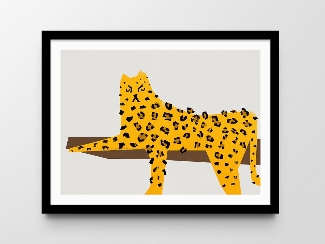 Leopard Print: Yellow Big Cat Animal Poster - Etsy