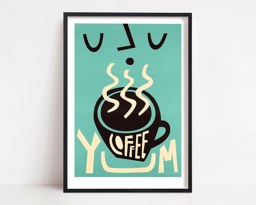 Coffee Print, Coffee Bar Decor, Coffee Lovers Gift, Breakfast Nook ...