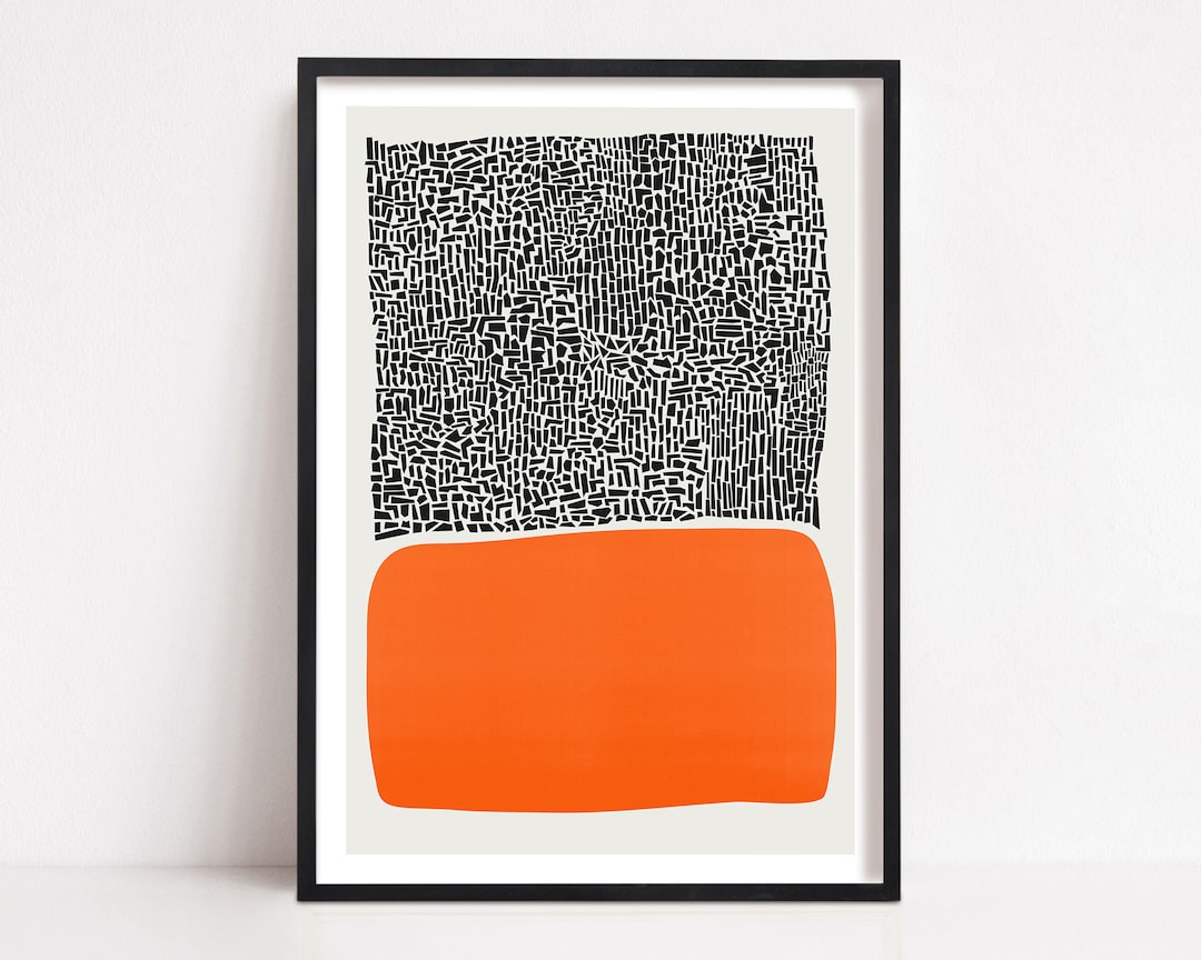 Abstract Print Modern Art: Large Orange Living Room Wall Print - Etsy