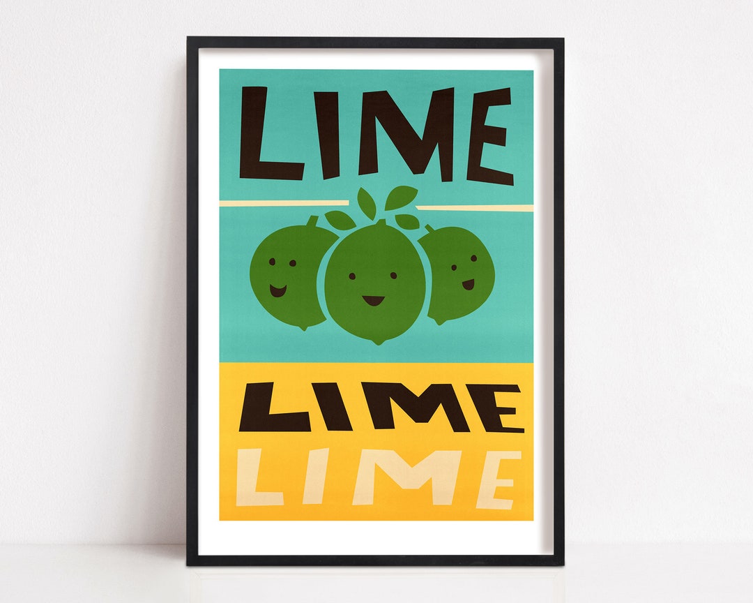 Lime Print, Retro Kitchen Poster, Mid Century Art, Gift for Chef ...