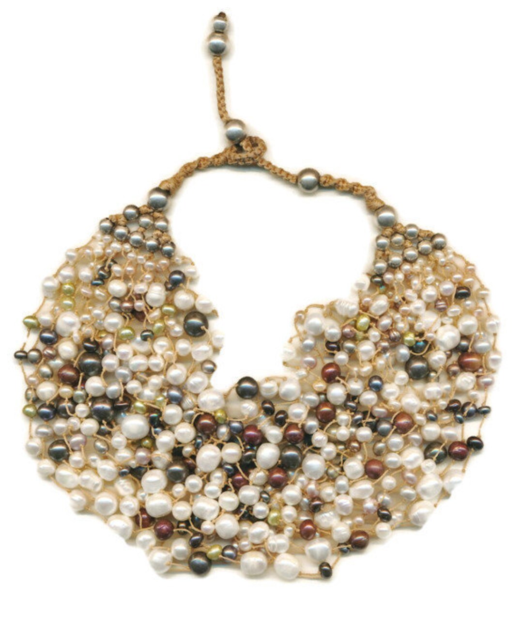 Pearl Cluster. 20 Strings of Pearls All Different Sizes Have Been Used ...