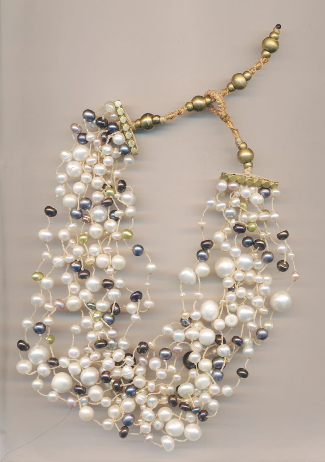 Pearl Cluster. 10 Strings of Pearls All Different Sizes Have Been Used ...