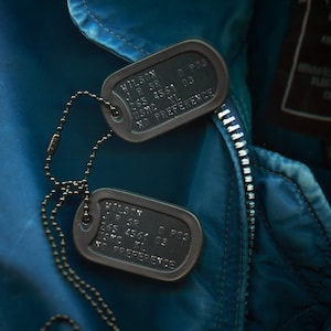 Personalised Special Forces Black US Military Dog Tag Set, Anodised ...