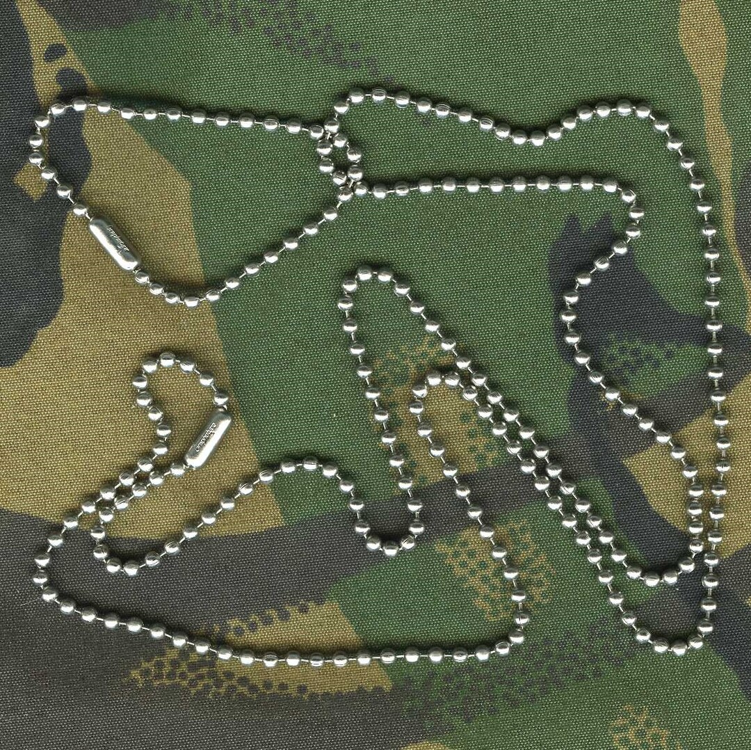 Stainless Steel Ball Chains for Army Dog Tags, 69cm Single or 69cm & 11 ...