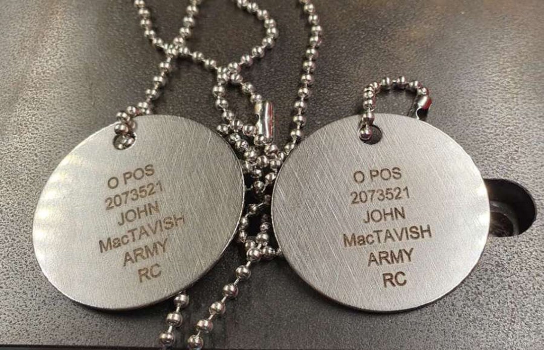 John 'soap' Mactavish British Military Dog Tag Set With Personalised ...