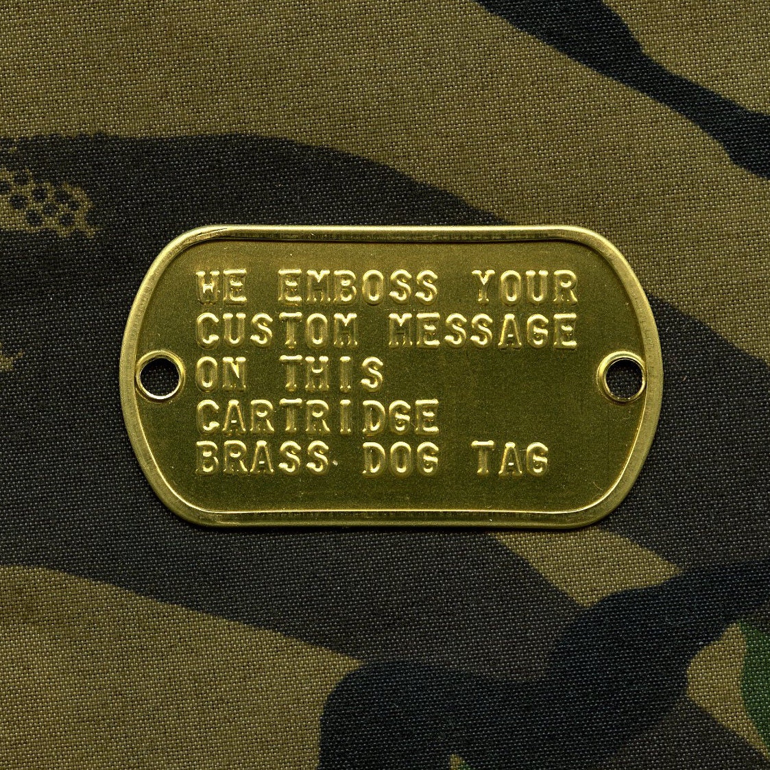 Personalised Brass US Military Style Dog Tags With a Hole at Each End ...