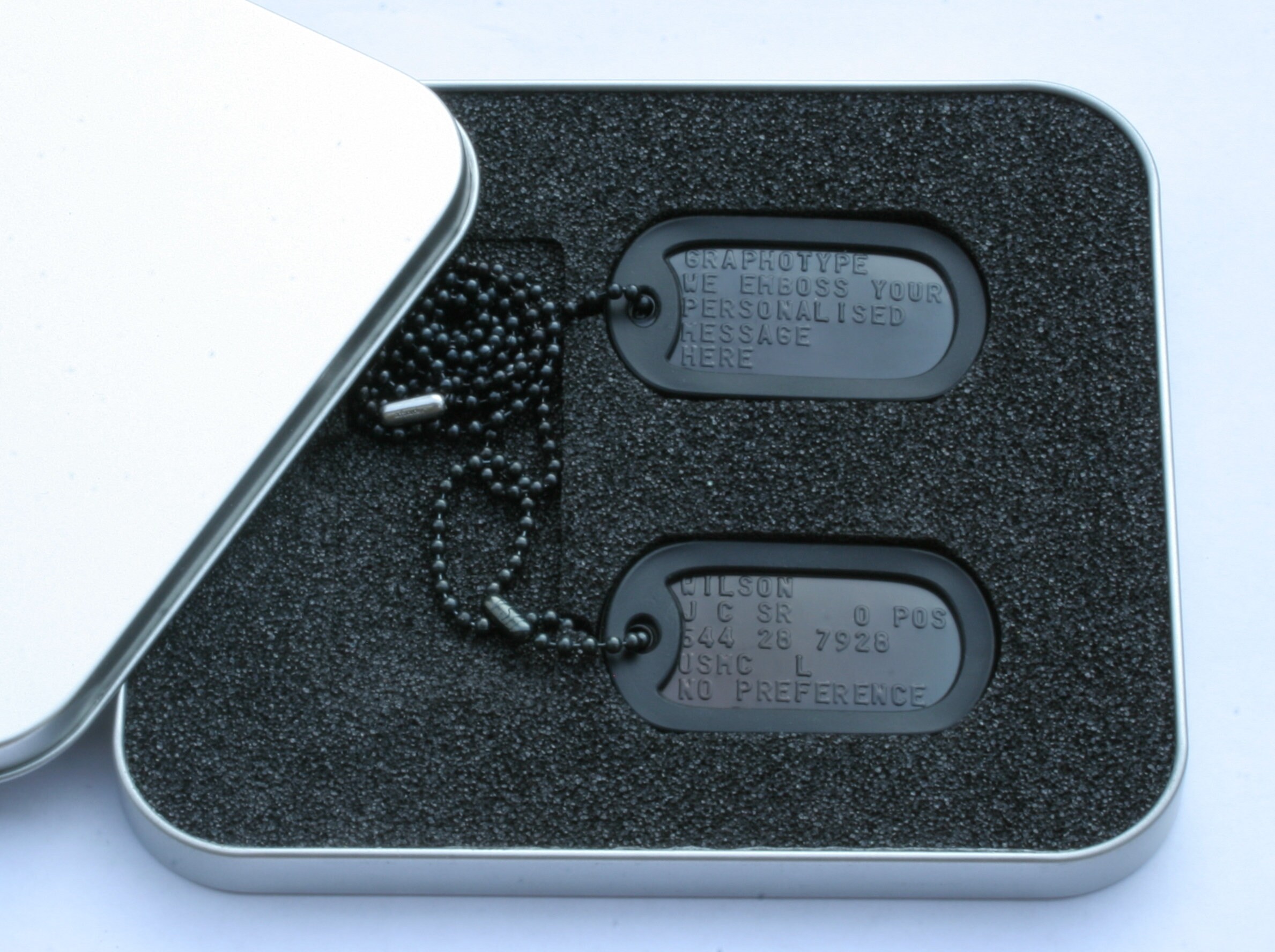 Personalised Black Special Forces US Military Dog Tags. PVD/DLC Hard ...