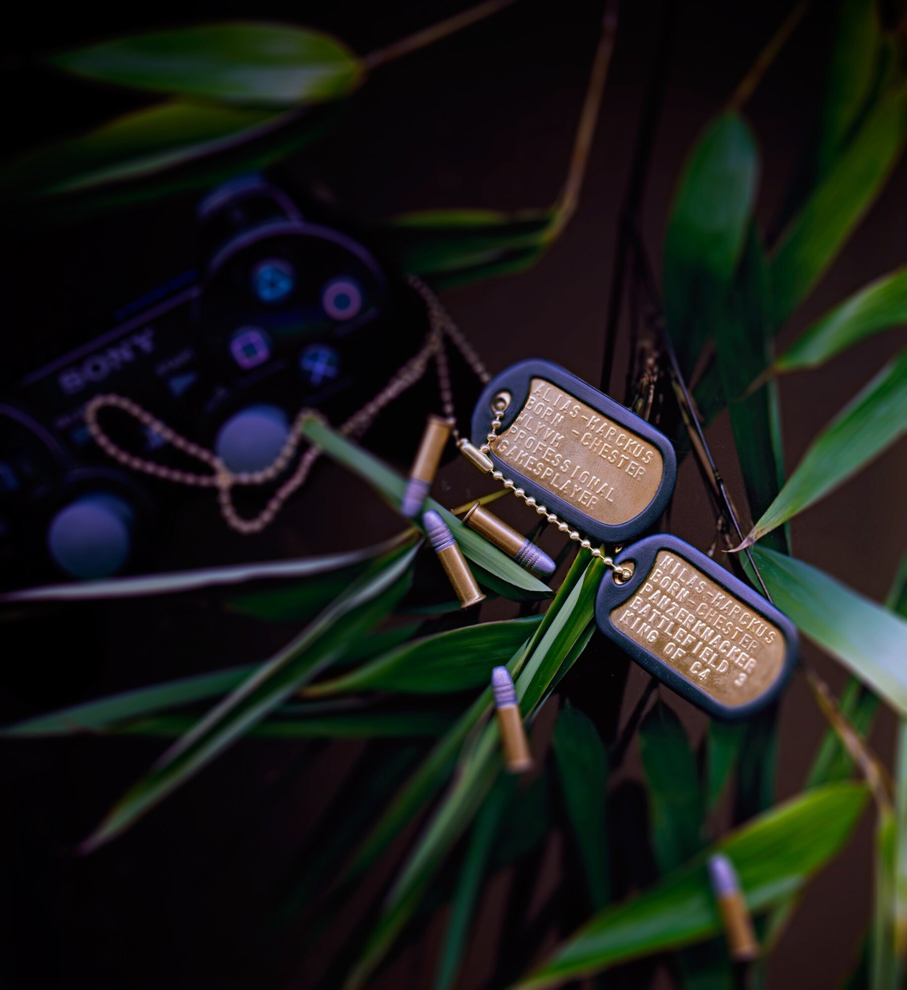 Solid Cartridge Brass US Army Dog ID Tag Set, Personalised & Embossed ...