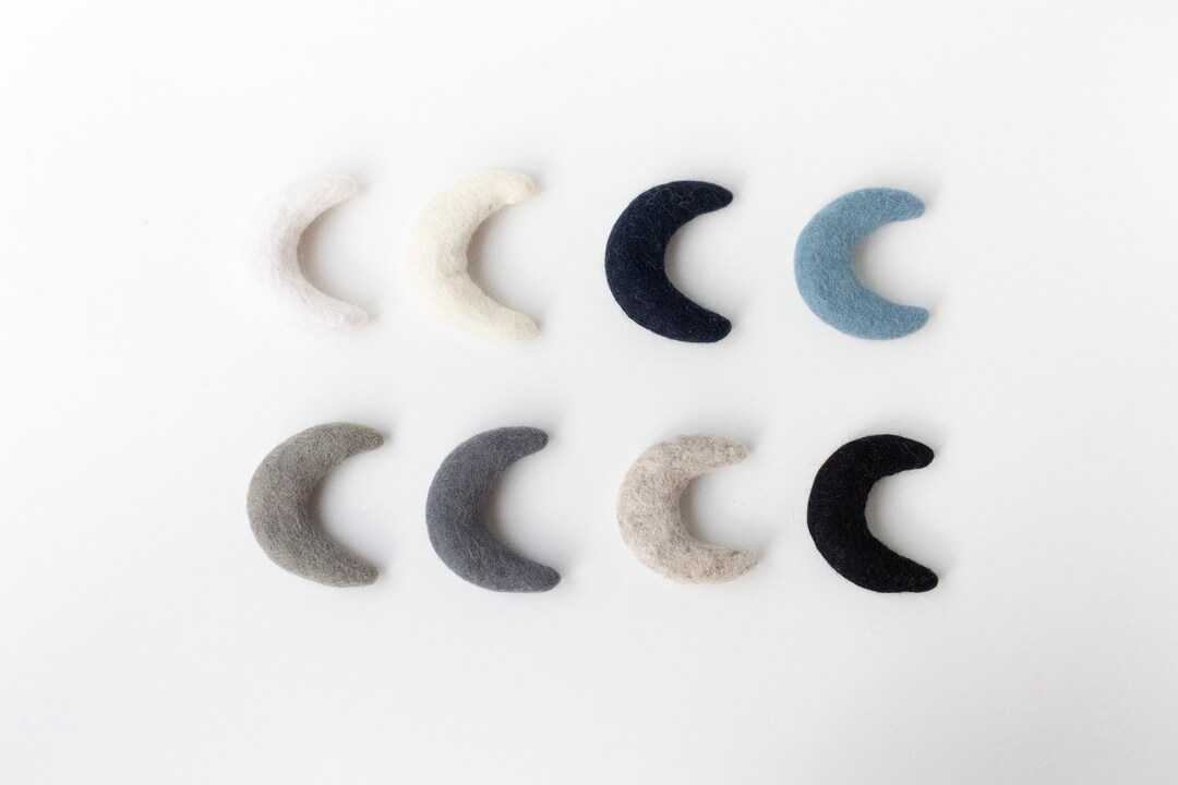 Bulk Pack Felt Moons X 10 - Wholesale Felted Moons - Wool Felt Moons ...