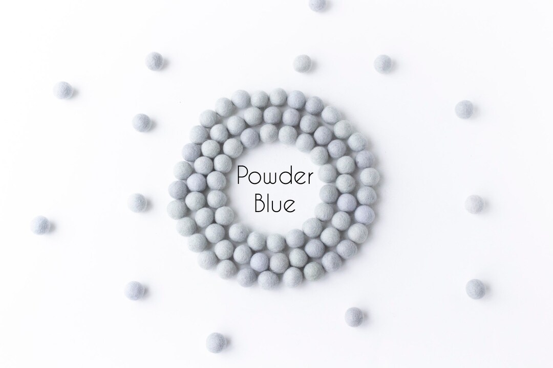 Powder Blue Wool Felt Balls - 2.5cm Felt Pom Poms - 25mm Wool Balls ...
