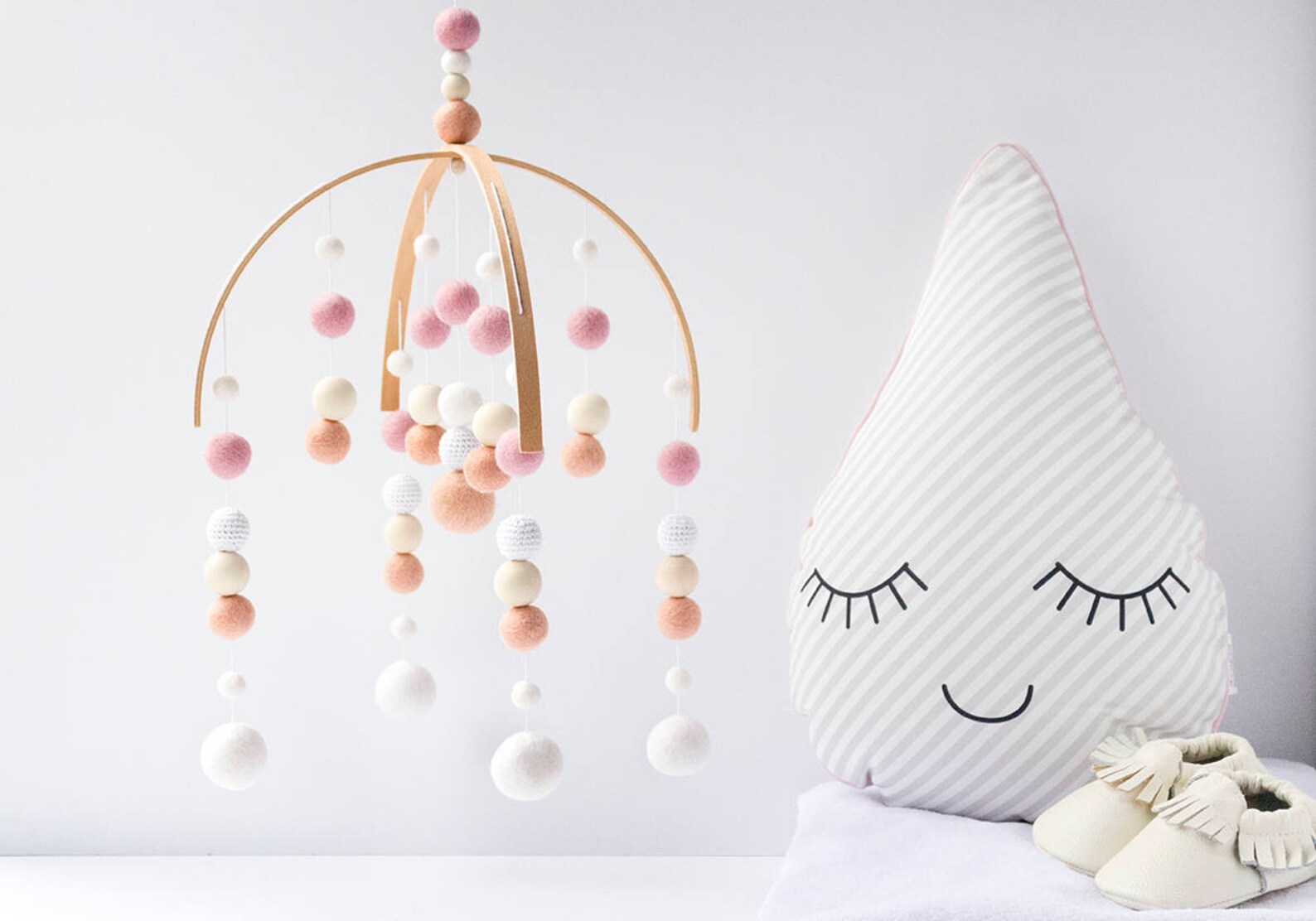 Pink and Peach Baby Girl Mobile Baby Mobile Girl Baby Girl | Etsy