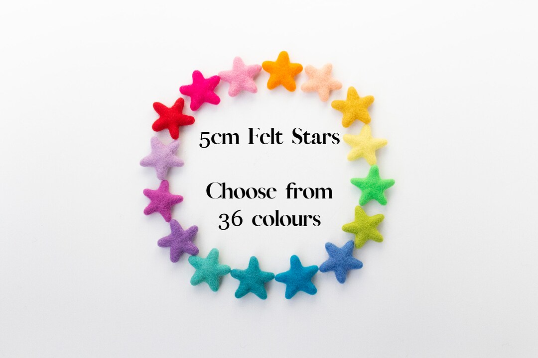 5cm Felt Star - Custom Felt Star Pack - DIY Star Garland - DIY ...