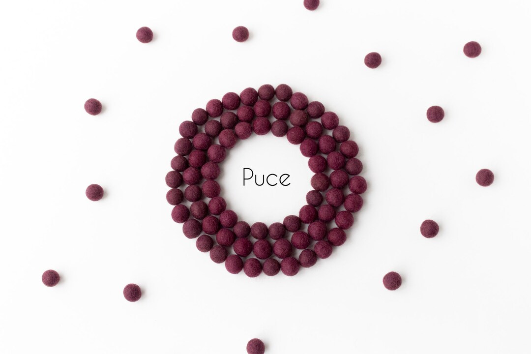 Puce Wool Felt Balls - 2.5cm Felt Pom Poms - 25mm Wool Balls - Felted ...