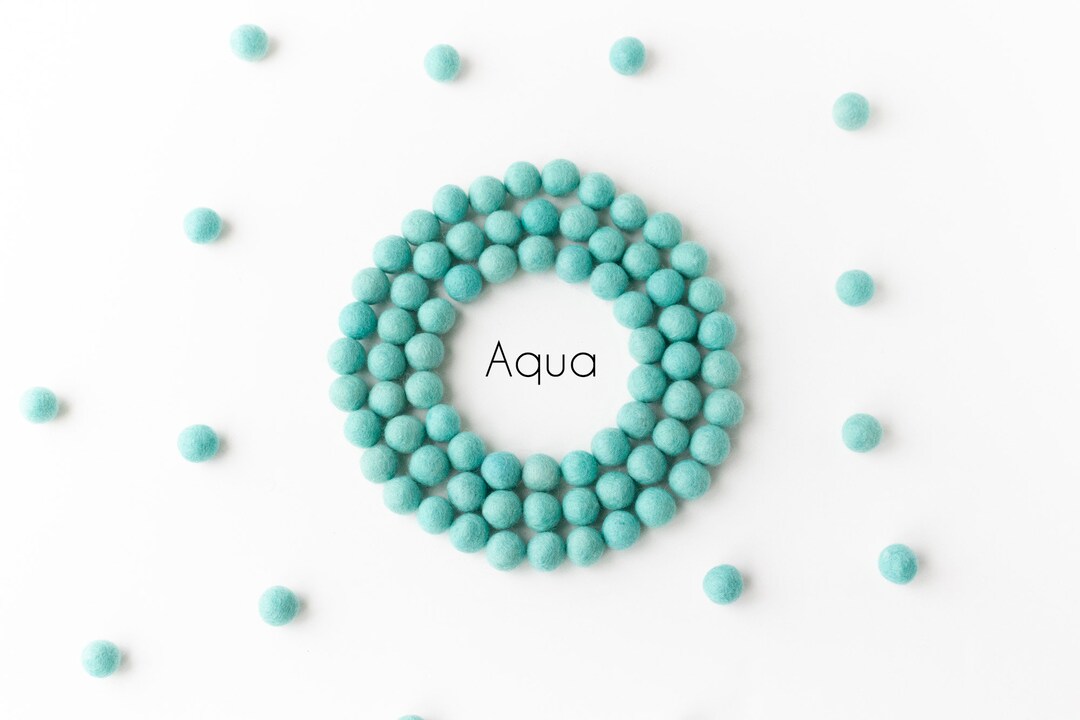 Aqua Wool Felt Balls - 2.5cm Felt Pom Poms - 25mm Wool Balls - Felted ...