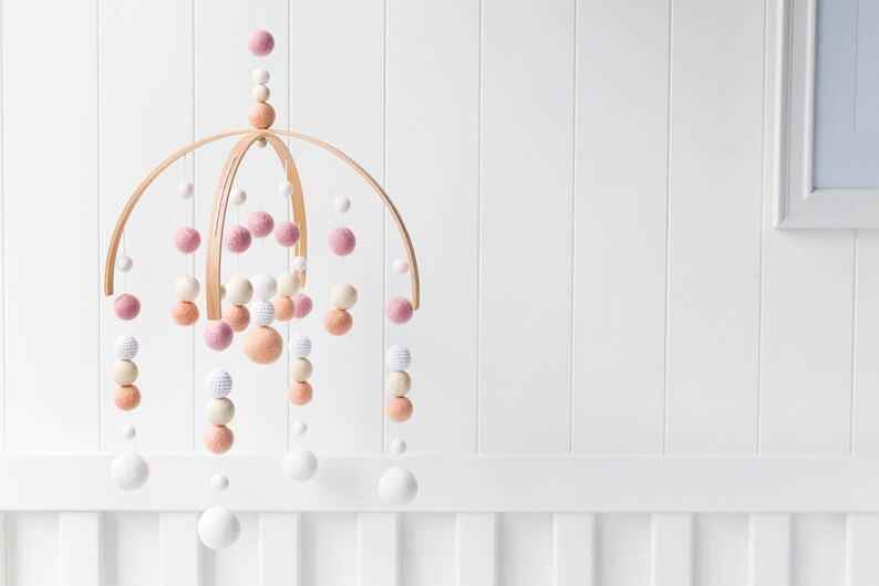 Pink and Peach Baby Girl Mobile Baby Mobile Girl Baby Girl | Etsy