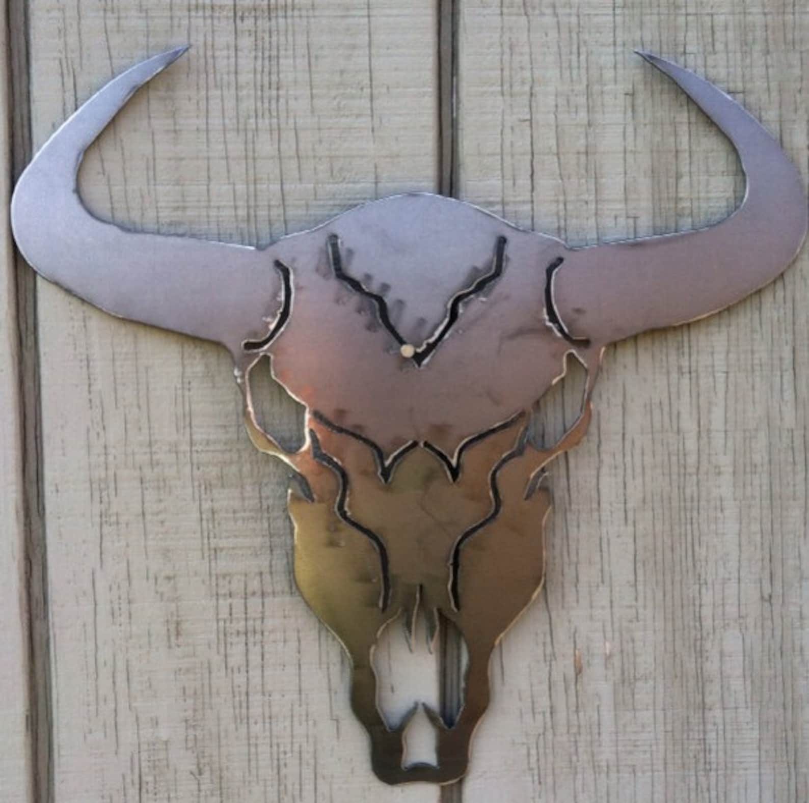 Bull Skull Metal Sign - Etsy