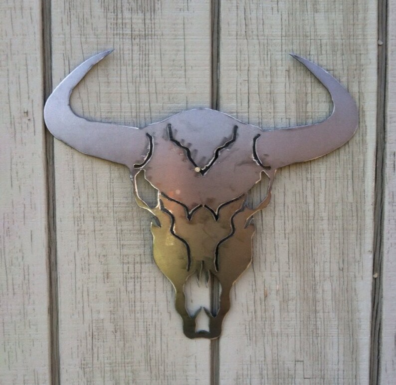 Bull Skull Metal Sign - Etsy