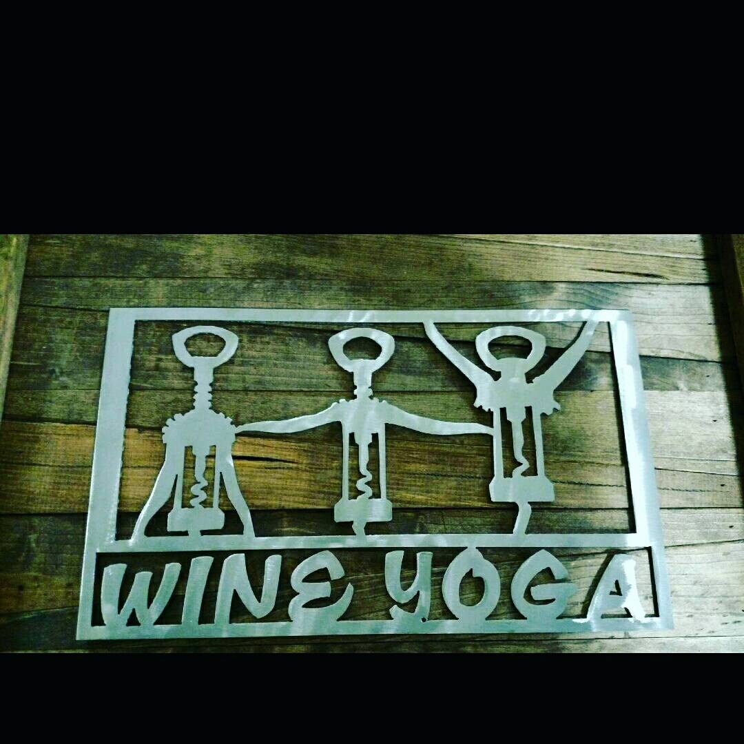 Wine Yoga Sign show your love for both with this comical | Etsy