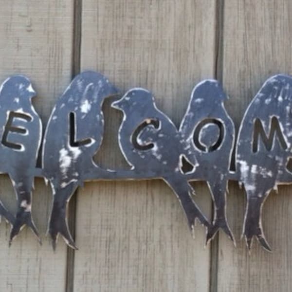 Welcome Sign With Birds - Etsy