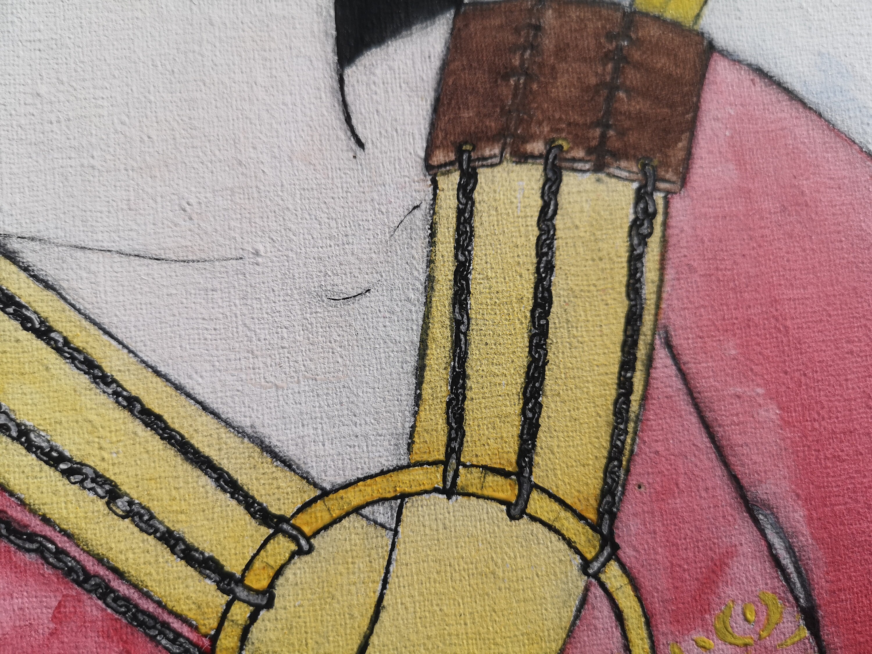 Amaterasu O Mi Kami : XL Large Painting, Ink on Canvas, 35.03 X 45.67 ...