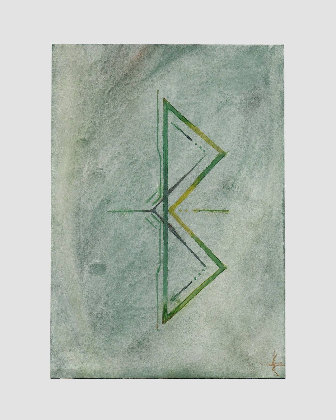 Rune : Original Painting, Made With Handmade Ink, Interior Decoration ...