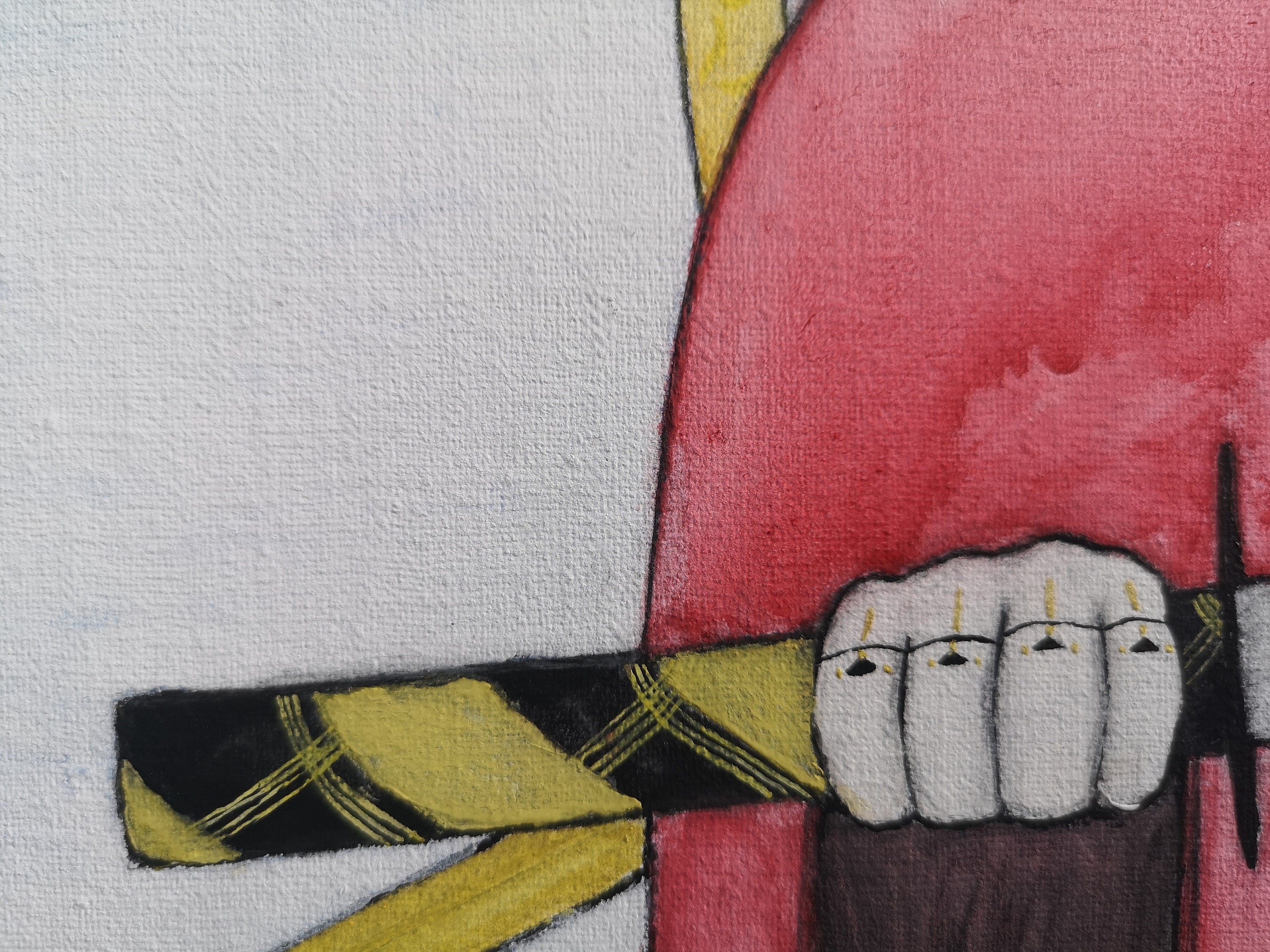 Amaterasu O Mi Kami : XL Large Painting, Ink on Canvas, 35.03 X 45.67 ...