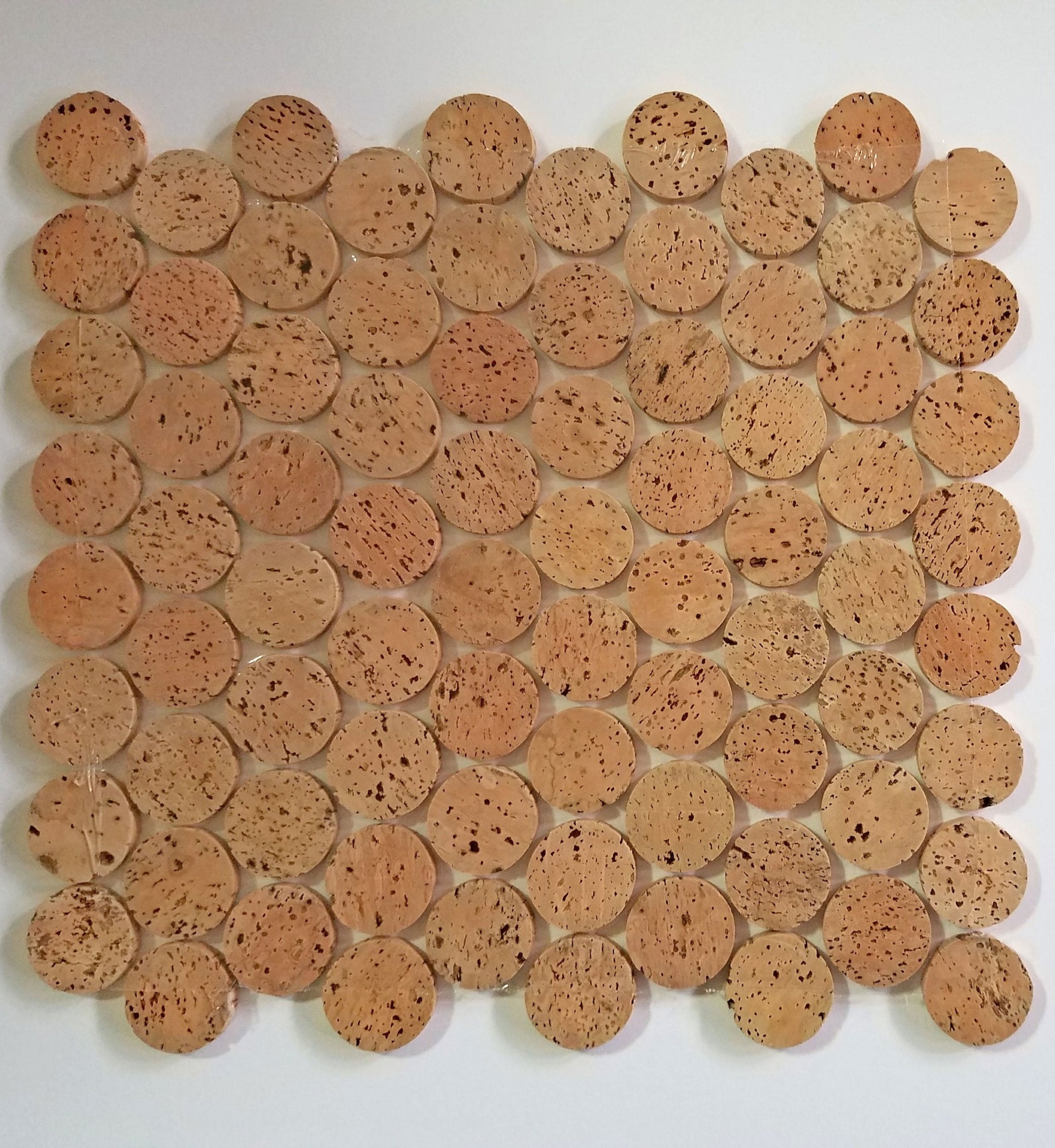1-3/8 Large Cork Mosaic Tile for Floors, Bathroom, Kitchen. 100% ...
