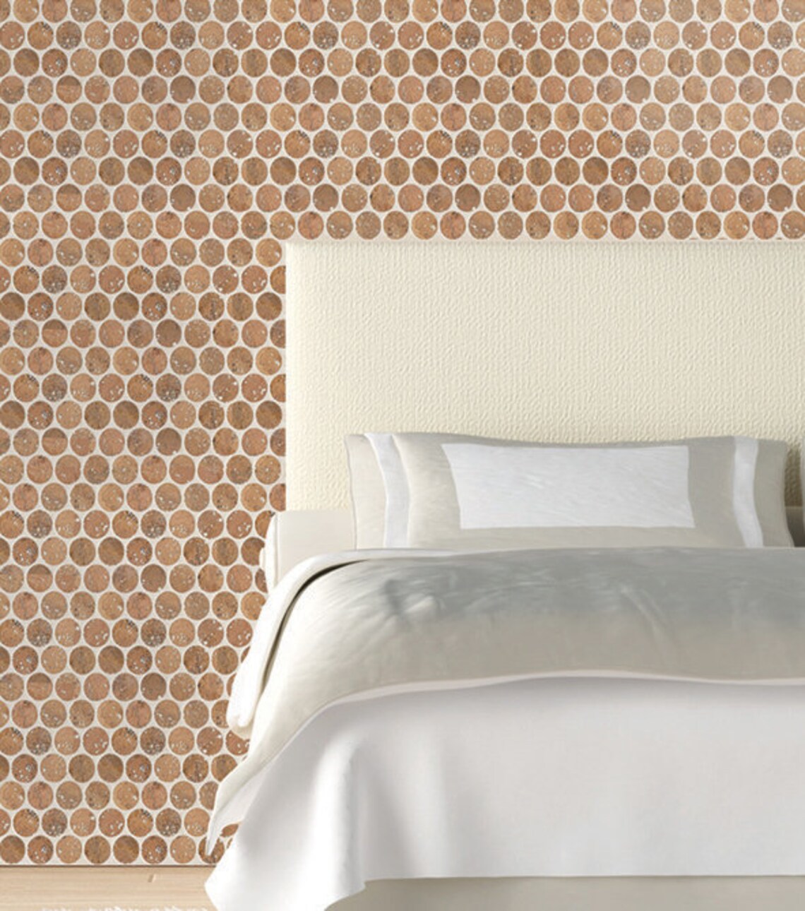 1-3/8 Large Cork Mosaic Tile for Floors, Bathroom, Kitchen. 100% ...