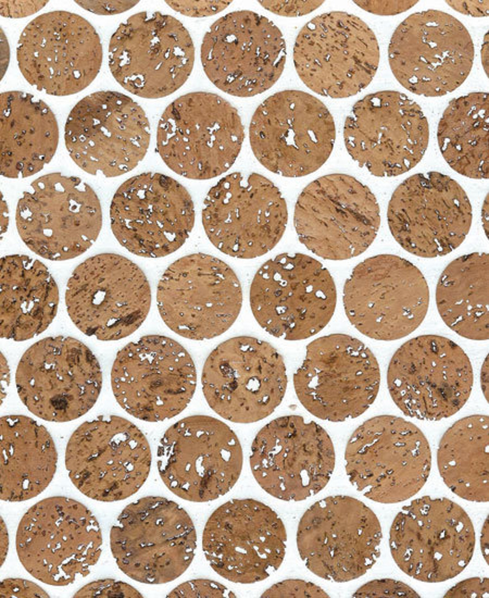 1-3/8" Large Cork Mosaic Tile for Floors, Bathroom, Kitchen. 100% ...
