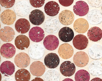 1 Cork Mosaic Tile for Floors, Walls, Bathroom, Kitchen Penny Round ...