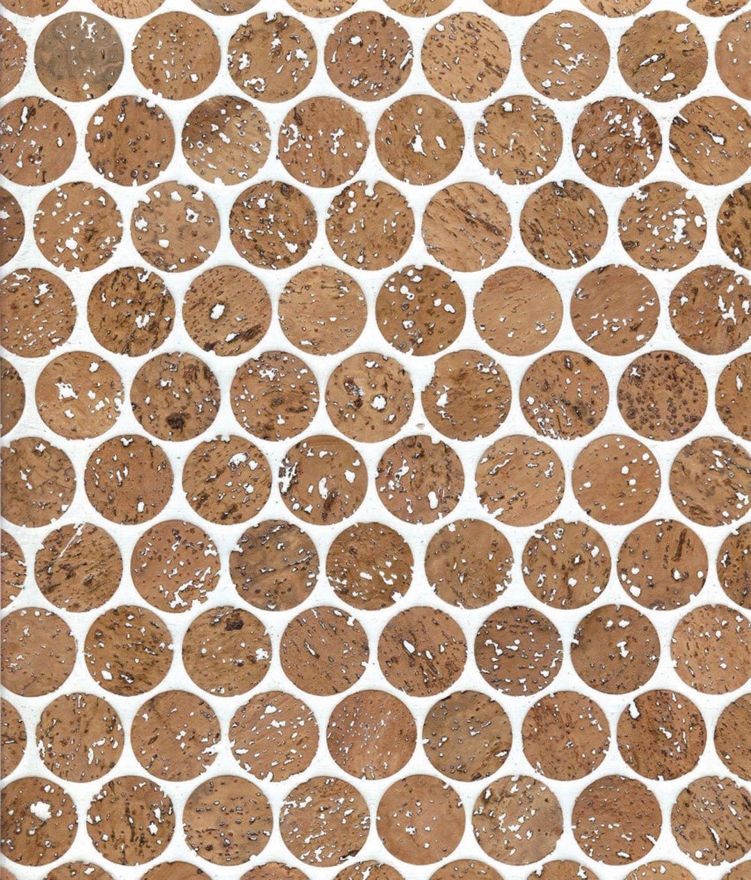1" Cork Mosaic Tile for Floors, Walls, Bathroom, Kitchen! Penny Round ...